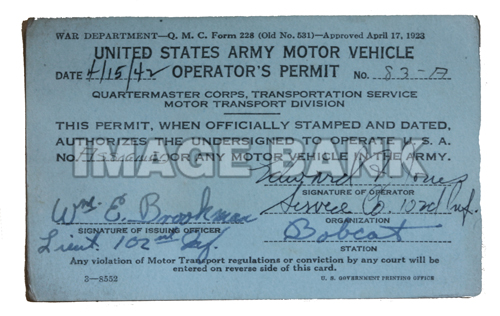 W2Ab38d- Army Drivers License